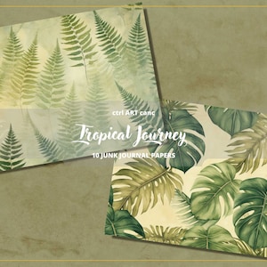 Tropical Journal Page Plants Paper Travel Journal Paper Printable ...