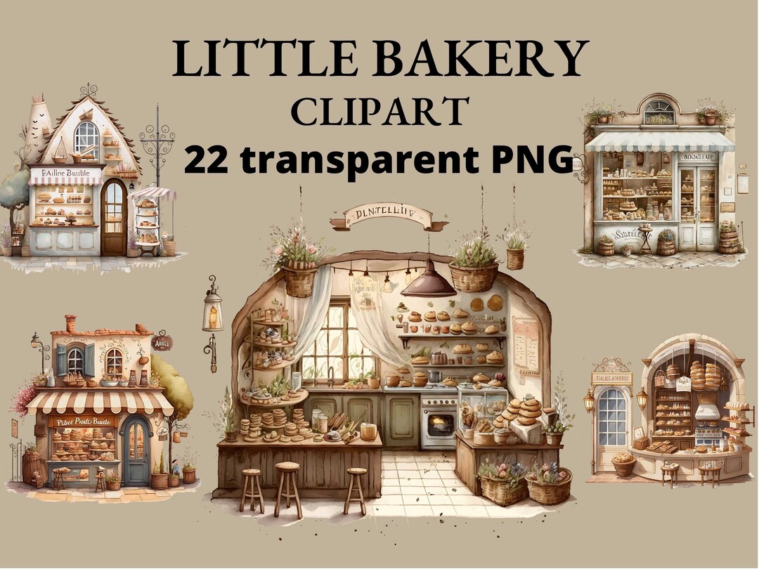 22 Bakery Shop Clipart: Fantasy Drawings (PNG Digital Download) - Etsy