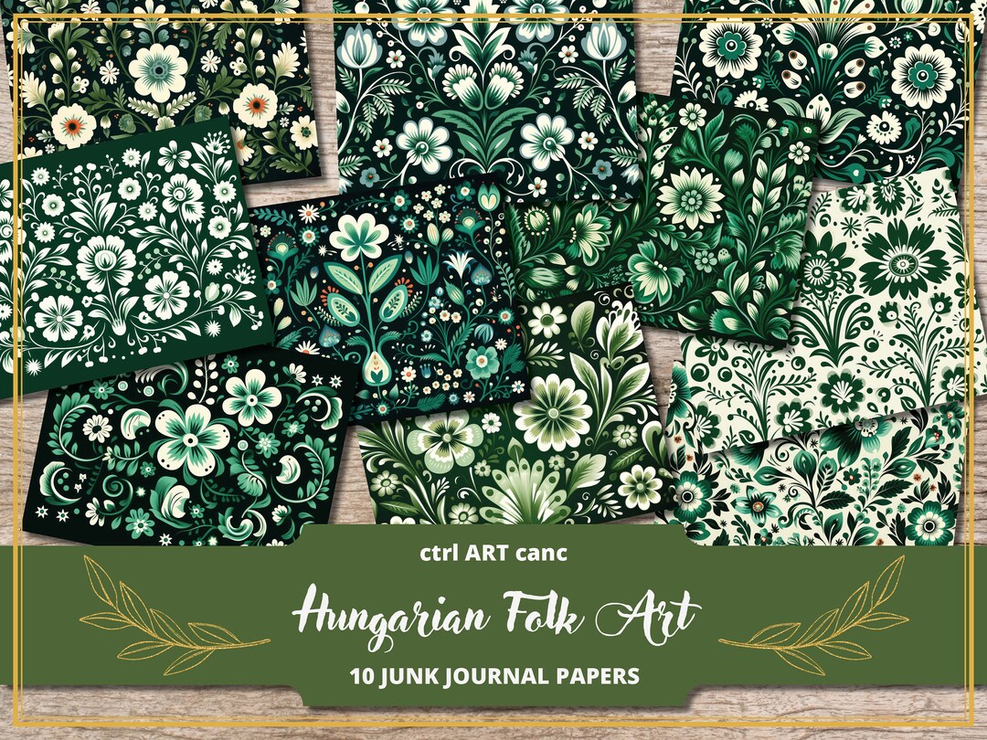 Hungarian Floral Folk Art Paper: Printable Scrapbook Kit (digital Paper ...