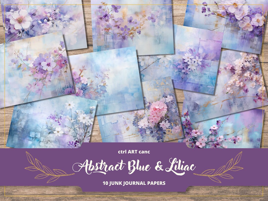 Blue Journal Collage Junk Journal Kit Digital Paper Scrapbook Kit ...