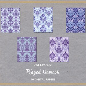 Purple Damask Digital Paper Damask Printable Paper Damask Pattern ...