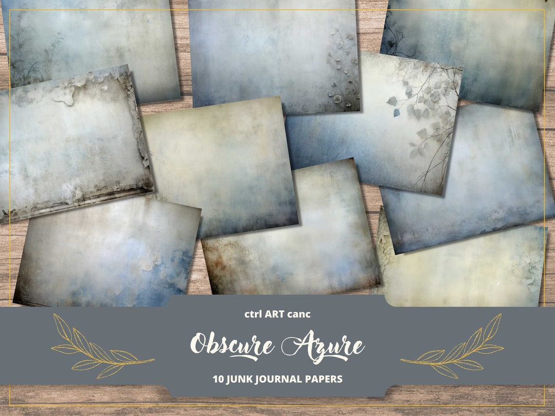 Blue Junk Journal Paper Digital Download Scrapbooking Kit Paper Blue ...