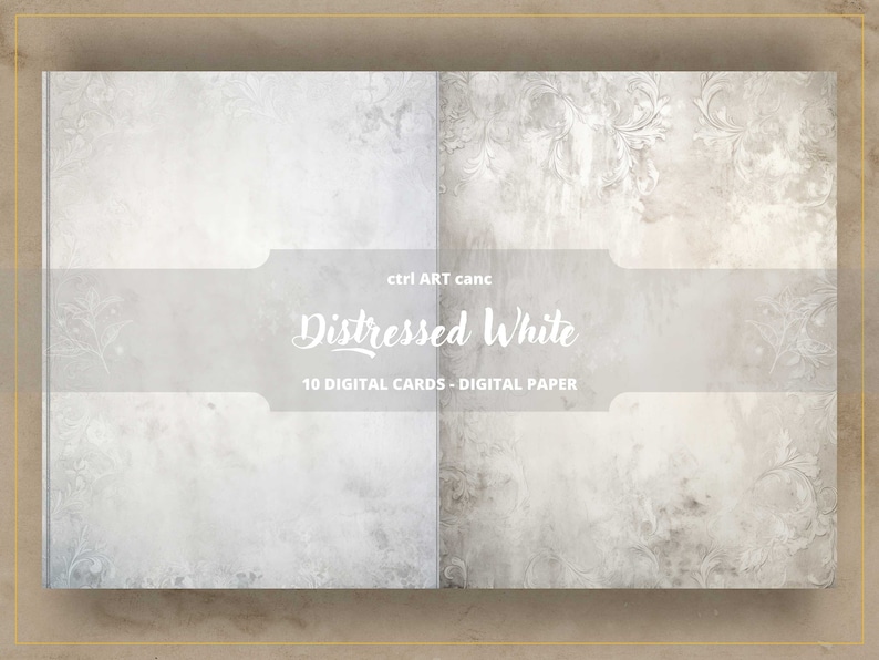 Distressed White Distressed Damask Digital Paper: Tattered Scrapbook ...