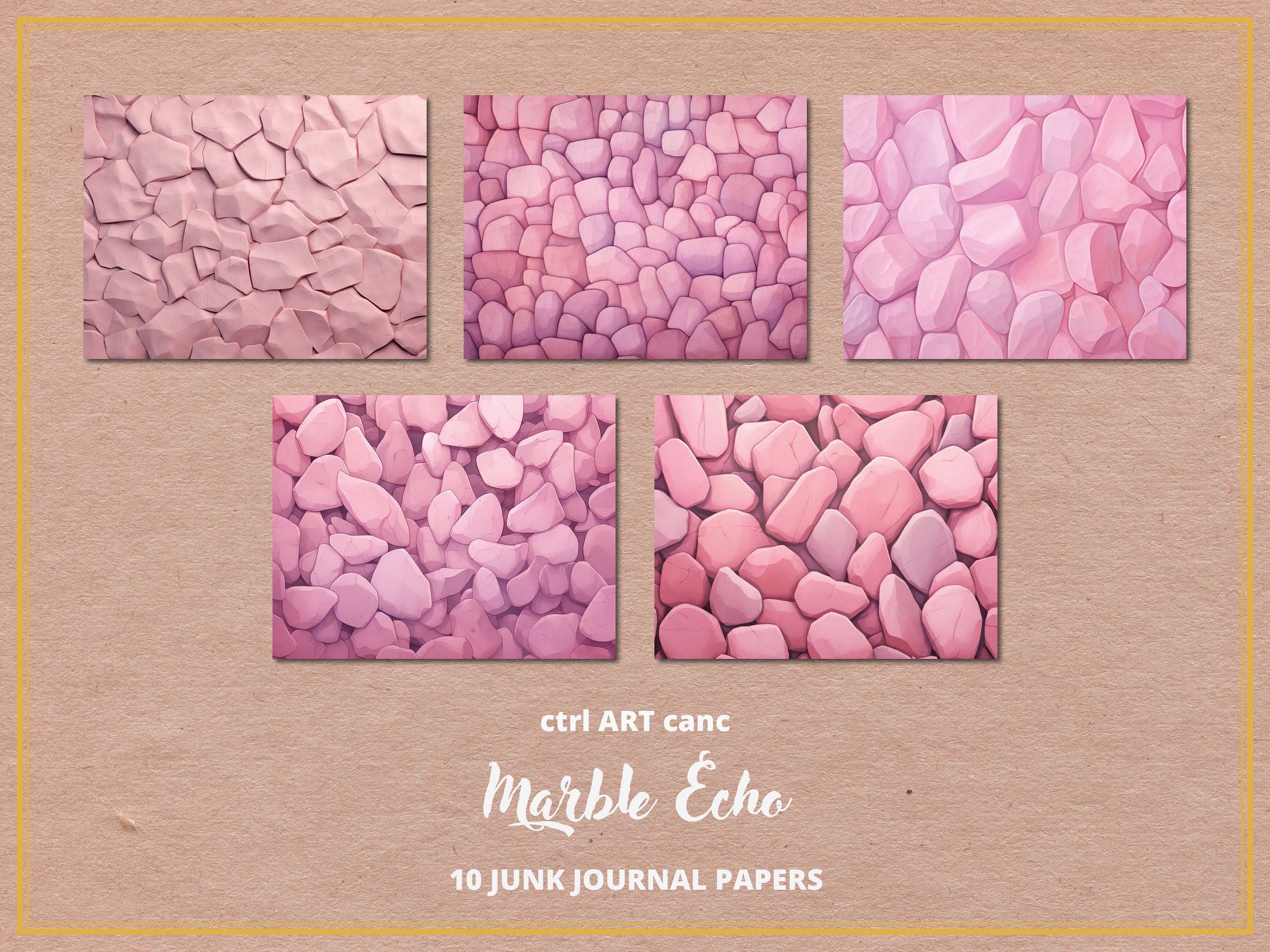 Pink Stone Digital Paper: Texture Backgrounds for Junk Journals ...