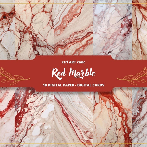 Red Marble - Etsy