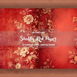 Shabby Red Printable Paper, Shabby Journal Paper, Journal Kit, Journal ...