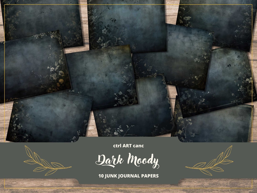 Dark Journal Kit Junk Journal Printable Paper for Scrapbook Paper ...
