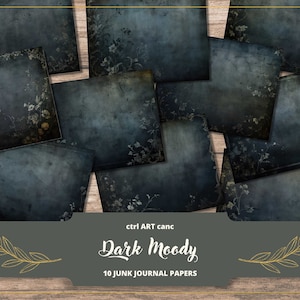 Dark Journal Kit Junk Journal Printable Paper for Scrapbook Paper ...