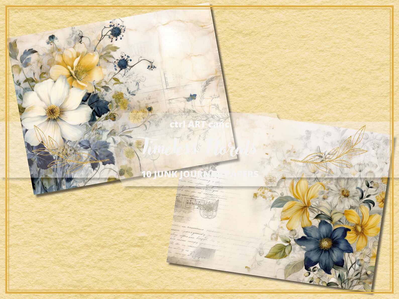 Floral Junk Journal Kit: Printable Scrapbook Paper (digital Kit) - Etsy