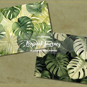 Tropical Journal Page Plants Paper Travel Journal Paper Printable ...