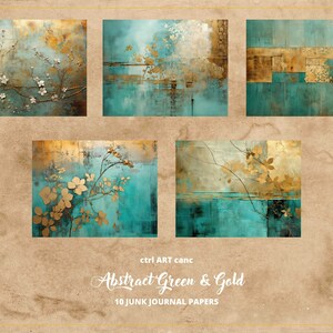 Green Journal Collage Junk Journal Kit Digital Paper Scrapbook Kit ...