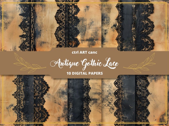 Black Lace Scrapbook Paper