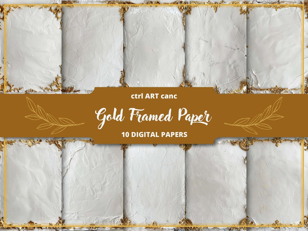 Baroque Golden Frame Junk Journal Paper Baroque Digital Paper Rococo ...