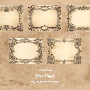 Vintage Paper Frame Junk Journal Paper Scrapbook Paper Floral Frame ...