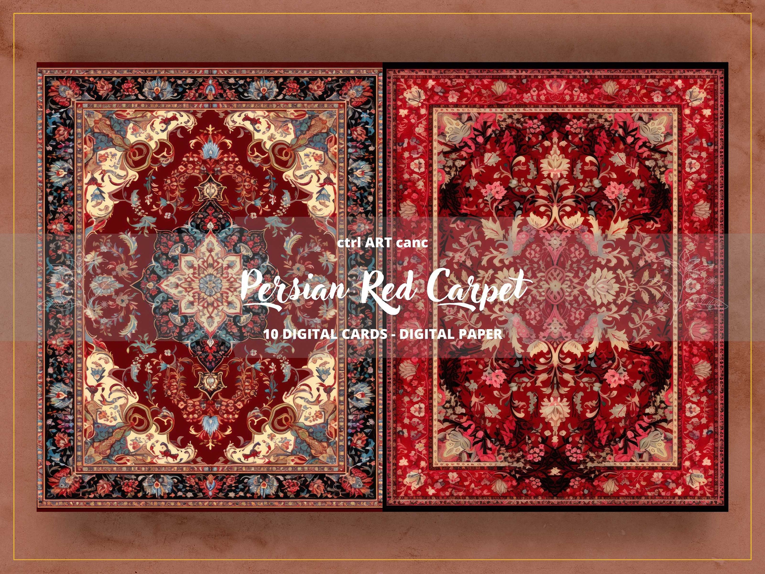 Persian Red Carpet Digital Paper: Junk Journal Kit (digital Download ...
