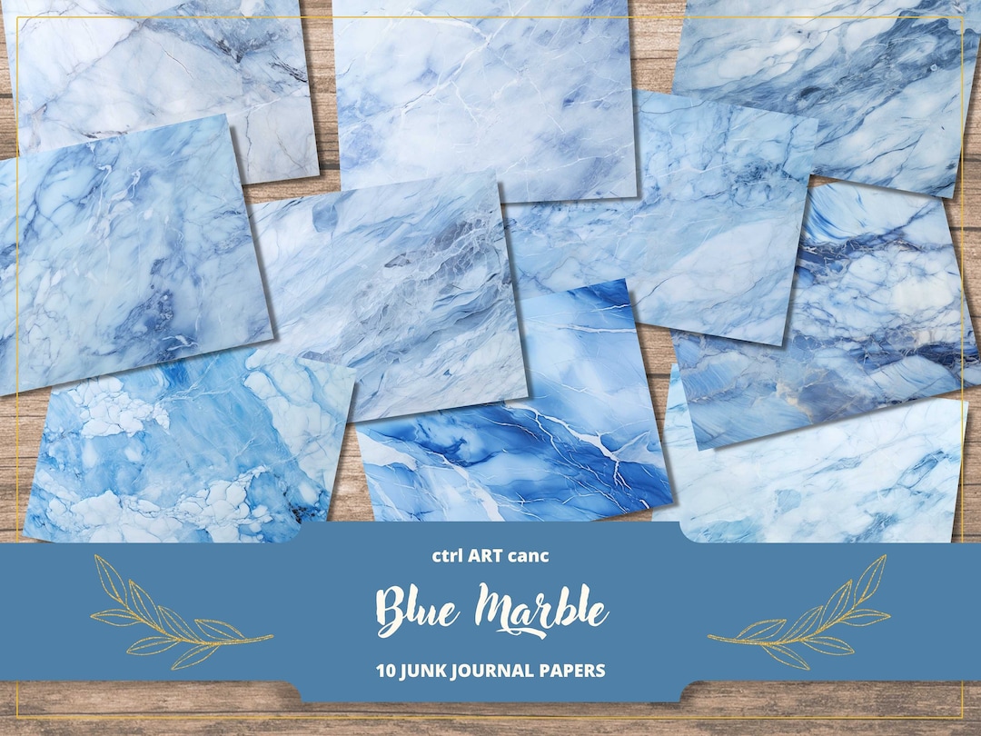 Blue Marble Paper: Printable Scrapbook Paper for Junk Journals (digital ...