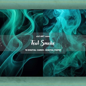 Smoke Printable Paper Smoke Effect Screen Smoke Teal Smoke Printable ...