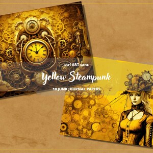 Steampunk Background Yellow Steampunk Digital Paper Instant Download ...