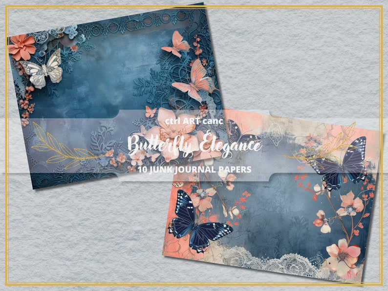 Butterfly Junk Journal Kit Butterfly Scrapbook Kit Butterflies Digital ...