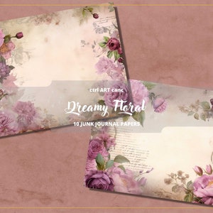 Floral Junk Journal Kit Printable Paper for Scrapbook Kit Digital ...