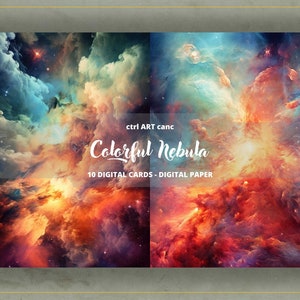 Nebula Digital Paper Printable, Space Nebula, Galaxy Printable, ATC ...