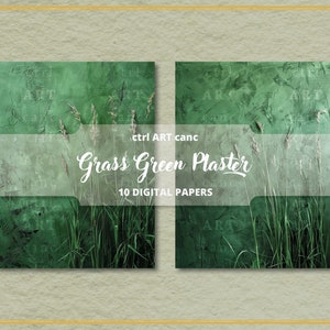 Green Grass Decor Paper Green Digital Printable Paper Green Journal Kit ...