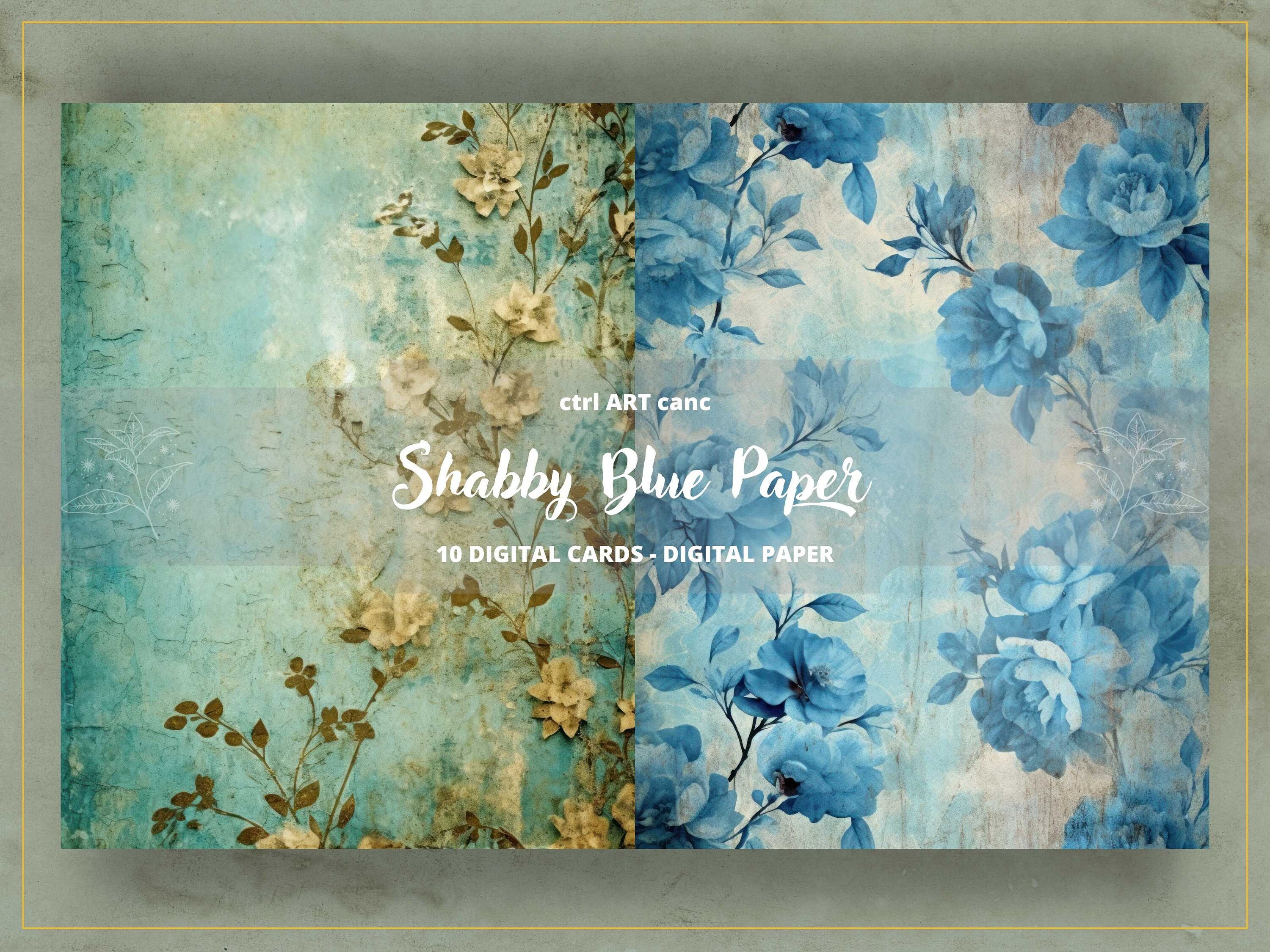 Shabby Blue Printable Paper Shabby Journal Paper Journal - Etsy