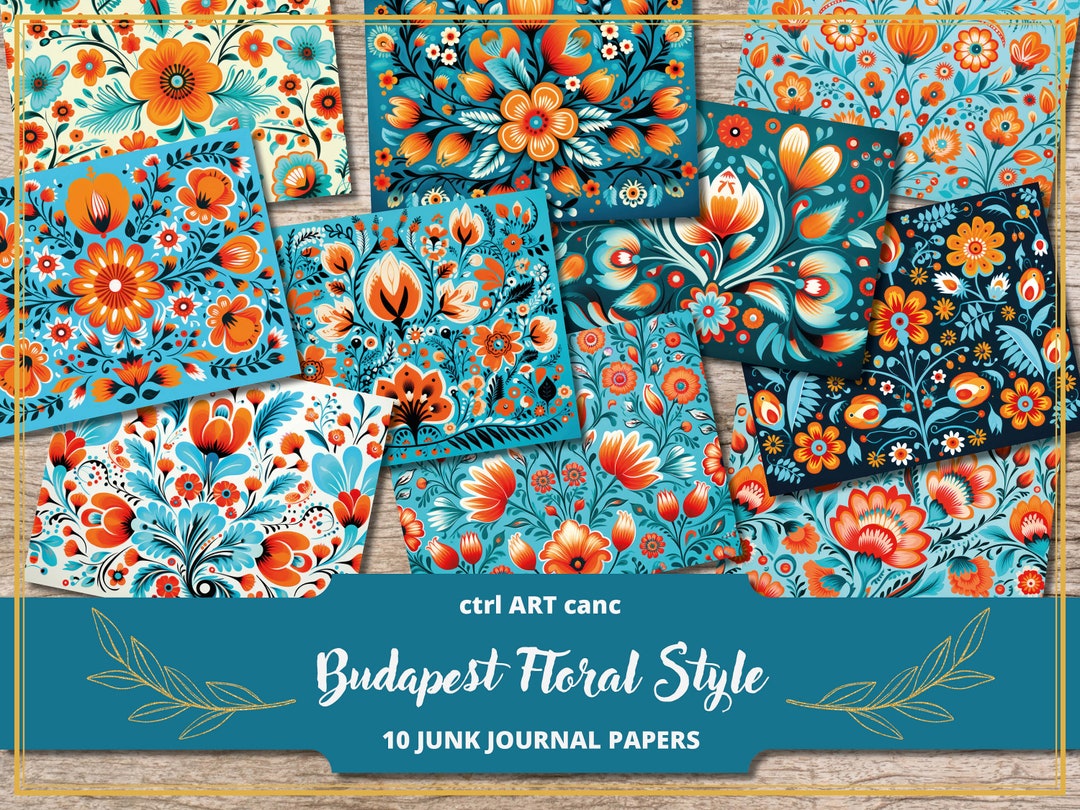 Hungarian Floral Paper: Folk Art Printable Scrapbook Kit (digital Paper ...
