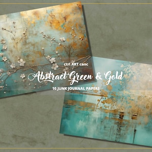 Green Journal Collage Junk Journal Kit Digital Paper Scrapbook Kit ...