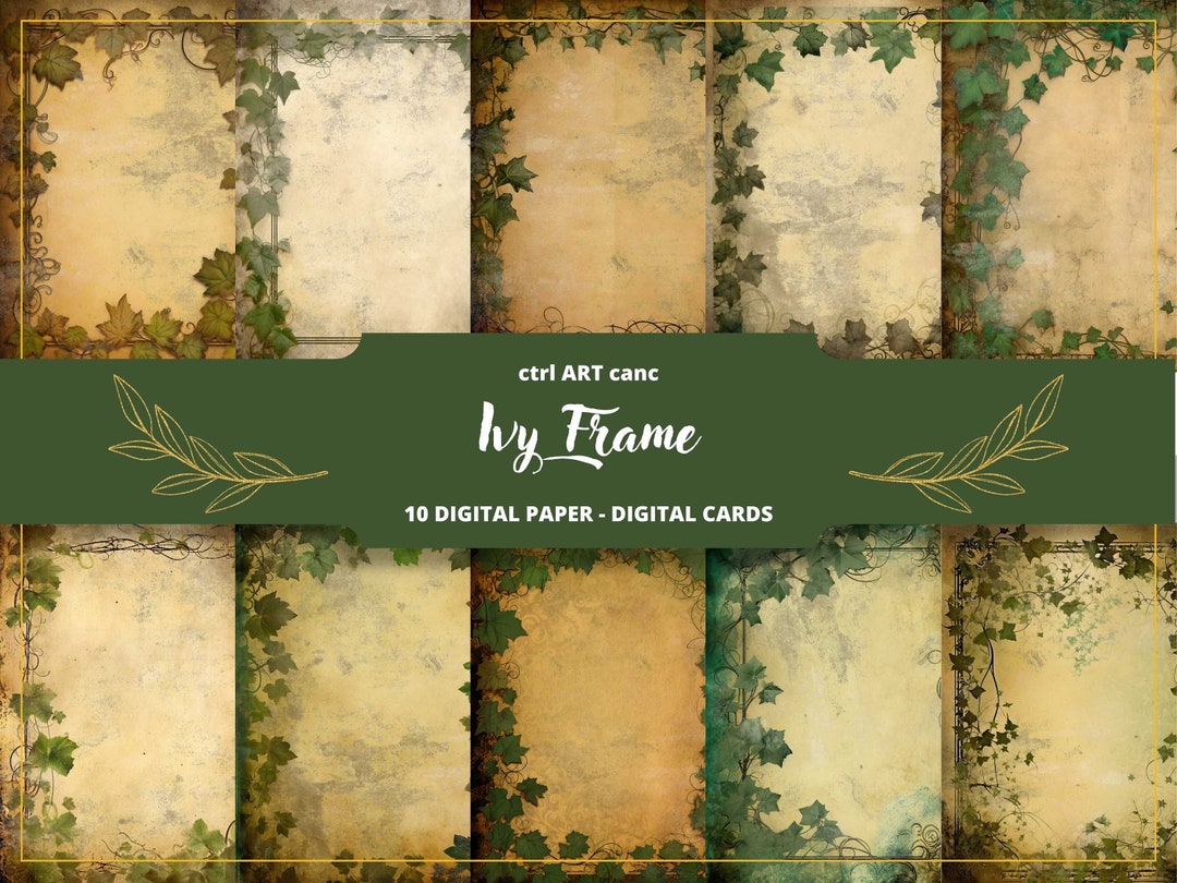 10 Ivy Digital Paper, Old Paper, Ivy Frame, Ivy Digital Paper, Old ...