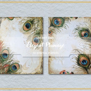 Peacock Vintage Digital Paper Kit Junk Journal Kit Scrapbook Kit ...