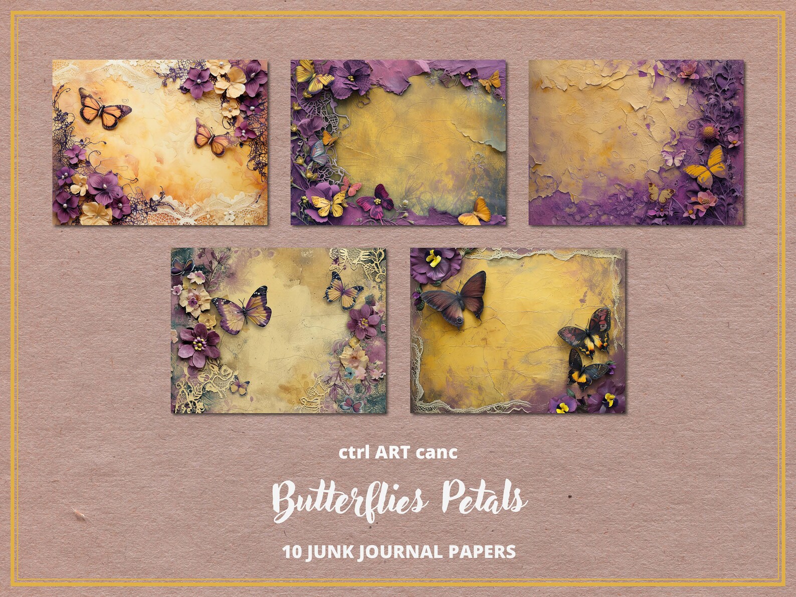 Butterfly Junk Journal Kit Butterfly Scrapbook Kit Butterflies Digital ...