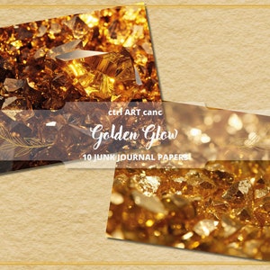 Gold Diamond Digital Paper Kit Gold Printable Paper Junk Journal Kit ...