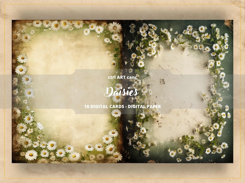 10 Daisies Printable Paper Daisy Flowers Digital Paper - Etsy