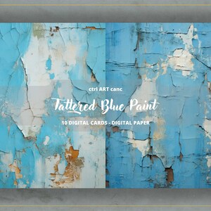 Tattered Blue Paint Printable, Tattered Digital Paper, Junk Journal Kit ...