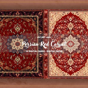 Persian Red Carpet Digital Paper: Junk Journal Kit (digital Download ...