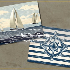 Nautical Junk Journal Kit Printable Digital Paper Kit Scrapbook Digital ...