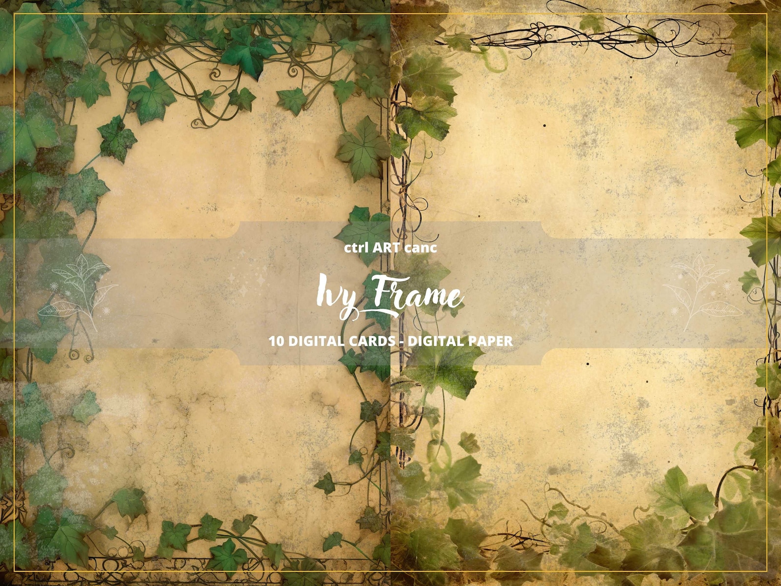 10 Ivy Digital Paper Old Paper Ivy Frame Ivy Digital Paper - Etsy Australia