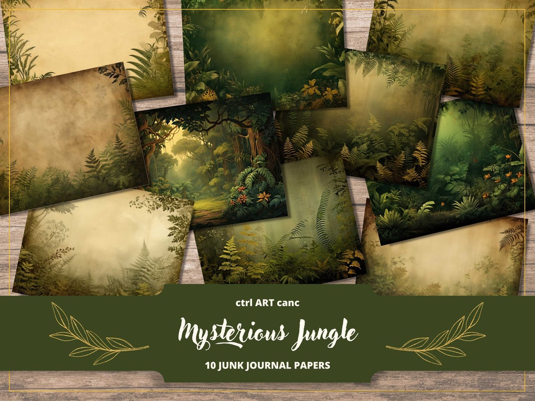 Jungle Journal Paper Forest Scrapbook Paper Digital Paper Printable ...