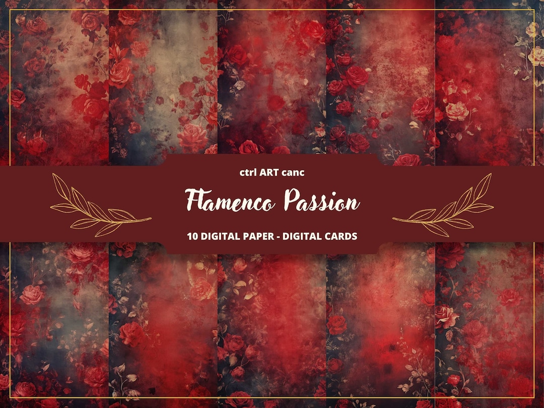 Red Roses Junk Journal Digital Paper, Red Journal Paper, Floral Journal ...