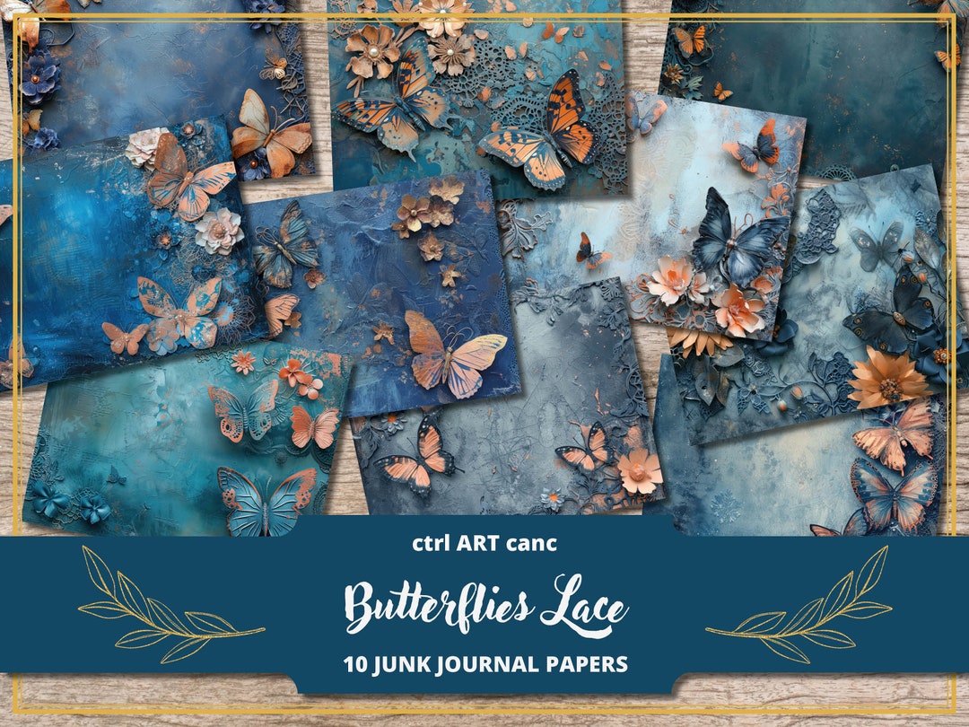 Butterfly Junk Journal Kit Butterfly Scrapbook Kit Butterflies Digital ...