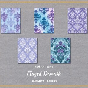 Purple Damask Digital Paper Damask Printable Paper Damask Pattern ...