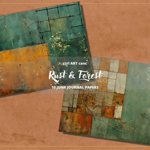 Green Journal Collage Junk Journal Kit Digital Paper Scrapbook Kit ...