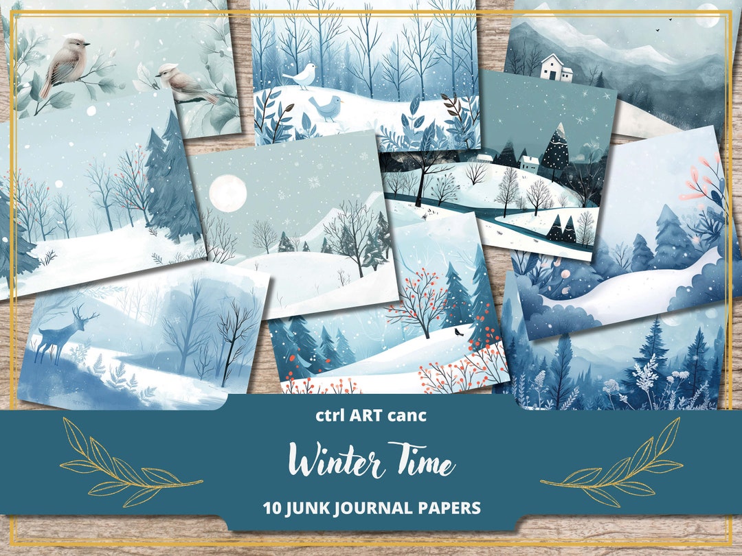 Winter Junk Journal Kit Winter Journal Winter Scrapbook Kit Winter ...