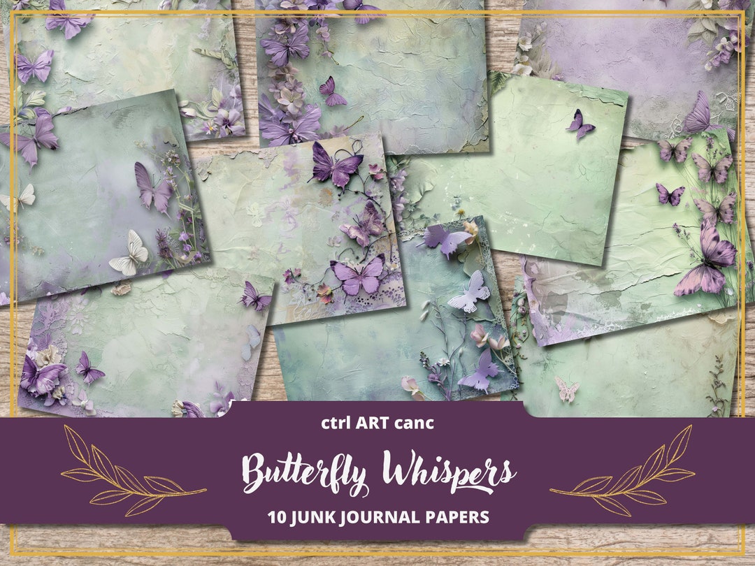 Butterfly Junk Journal Kit Butterfly Scrapbook Kit Butterflies Digital ...
