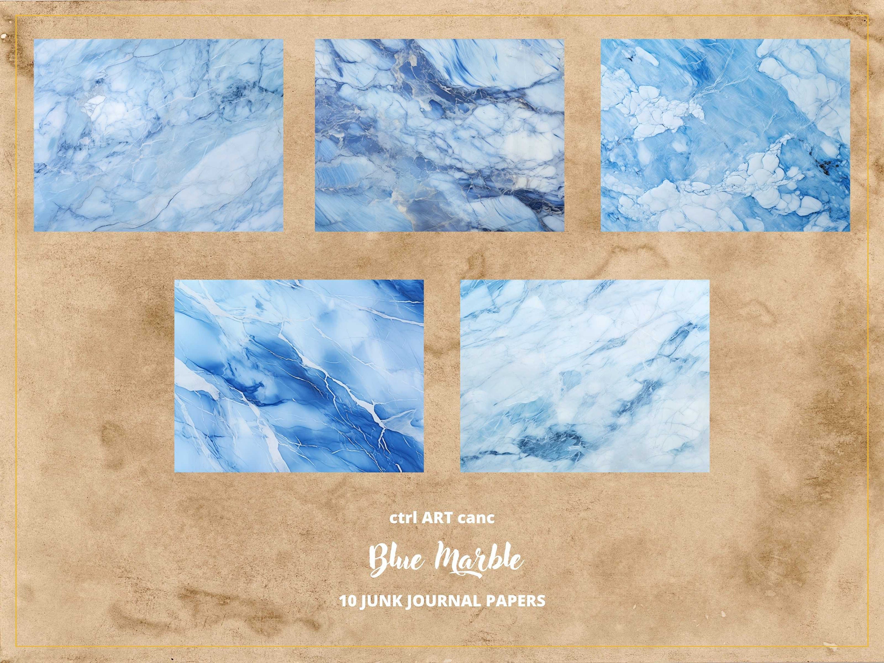 Blue Marble Paper: Printable Scrapbook Paper for Junk Journals (digital ...