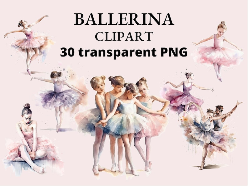 30 Ballerina Watercolor Clipart Dance Clipart Dance Print - Etsy