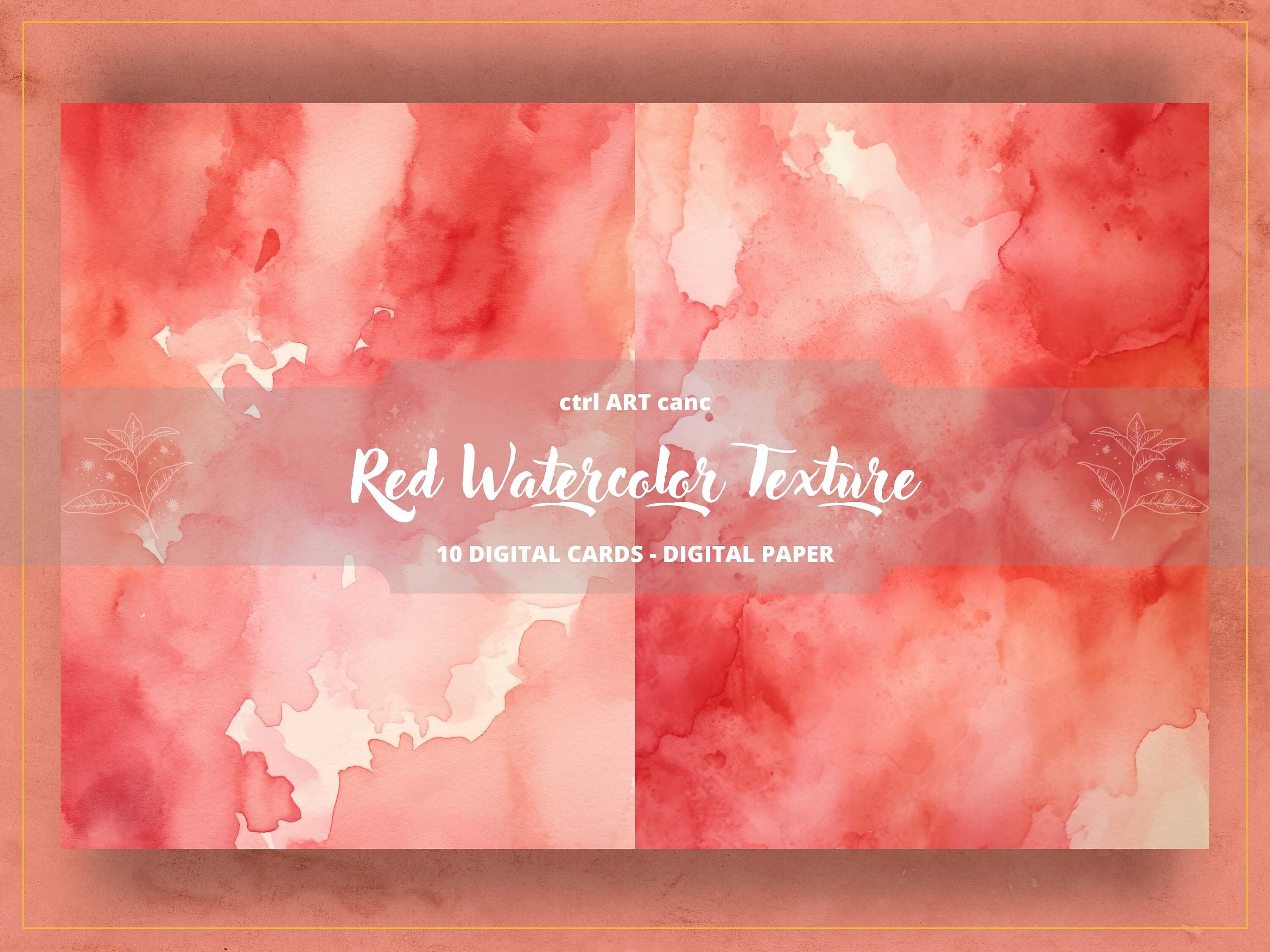 Red Watercolor Texture Digital Paper Junk Journal Page - Etsy