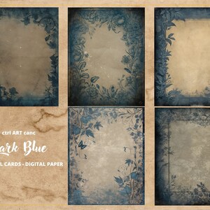 10 Dark Blue Printable, Dark Blue Digital Paper, Journal Page, Letter ...