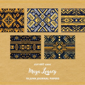 Aztec Digital Paper Maya Journal Kit Inca Printable Paper Maya ...